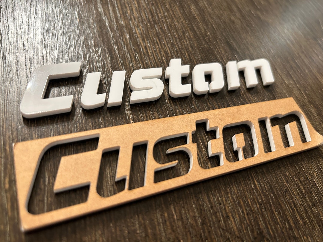 Custom Car Name Emblem: Stencil Font, Peel & Stick - Etsy