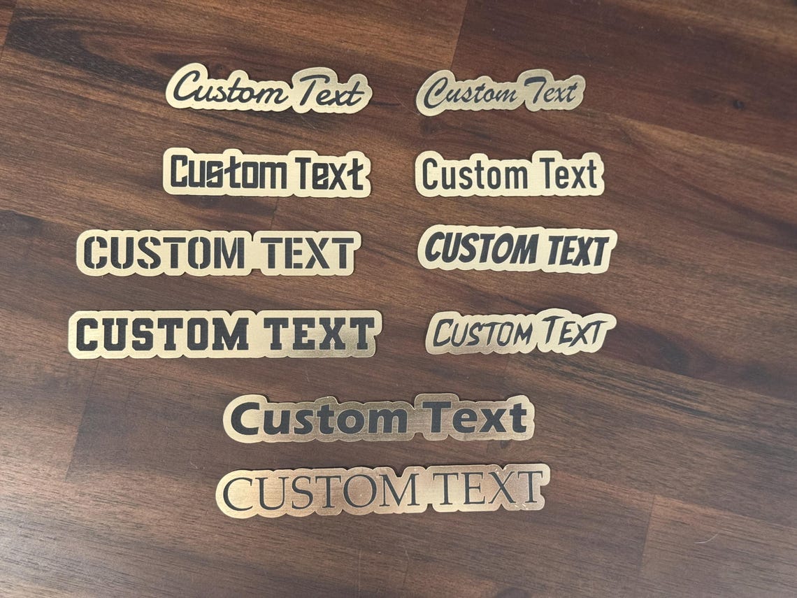 Custom Engraved Car Emblem: Brushed Gold Personalized Name Badge - Etsy