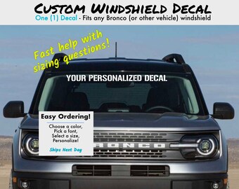 Custom Text Windshield Decal - Etsy