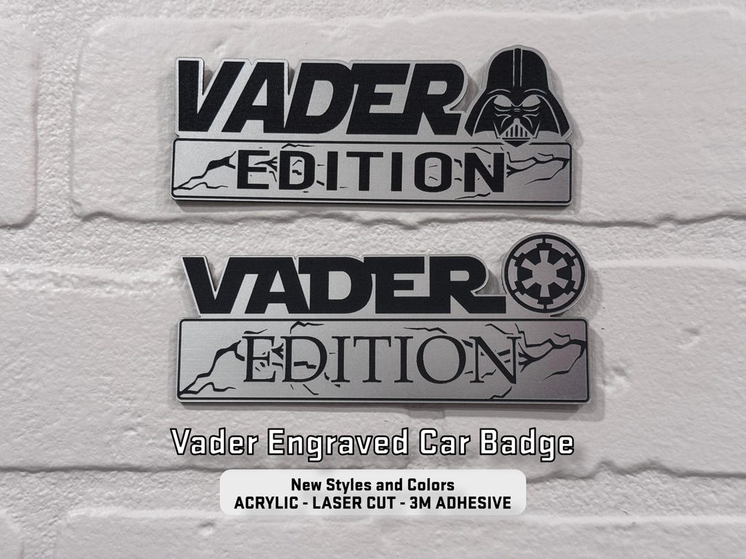 Vader Edition Laser Engraved Car Emblem Badge - Etsy