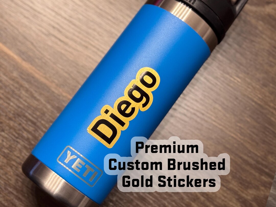 Custom Brushed Gold Vinyl Stickers: Waterproof Decals - Etsy