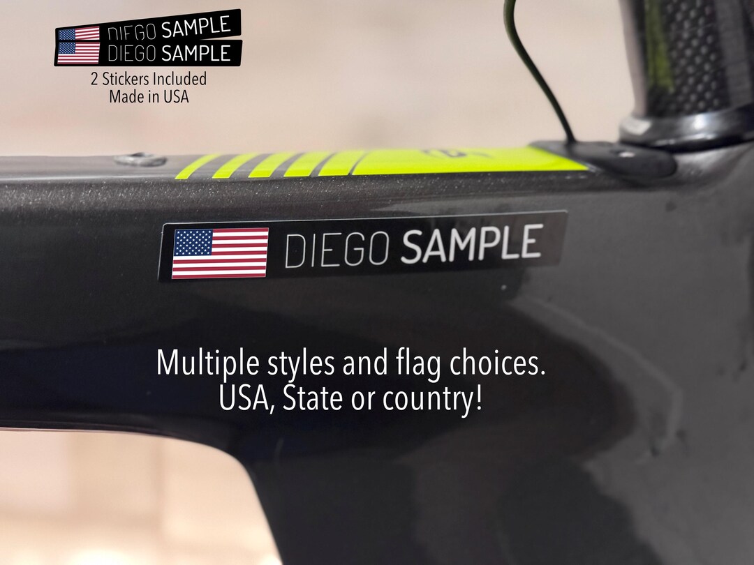 Bike Name Stickers pair for Bike Frame. Custom & Personalized Bike ...