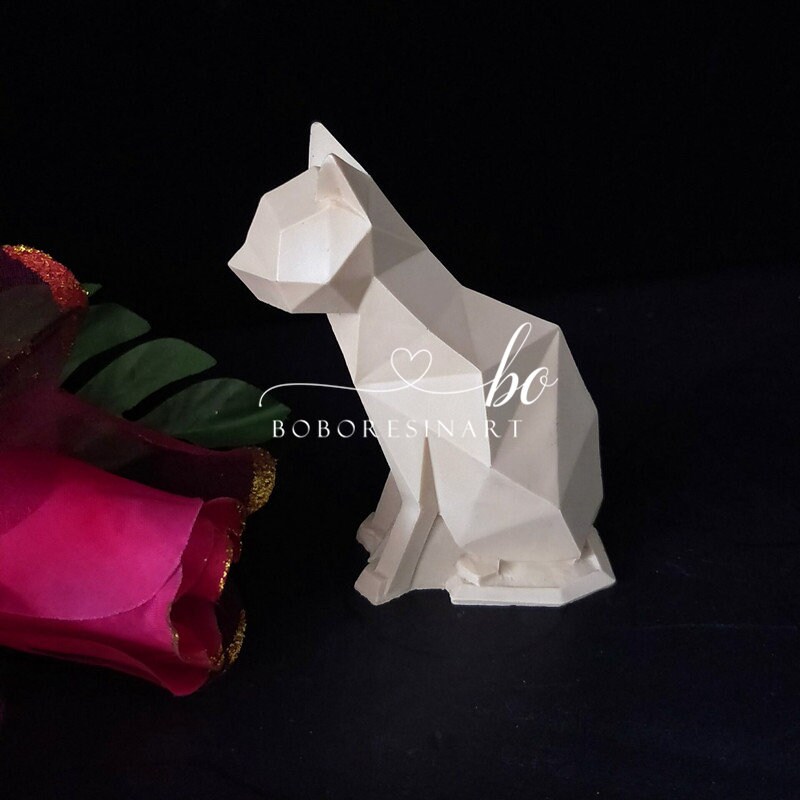 Geometric 3D Cat Silicone Mold-cartoon Cat Resin Mold-cat - Etsy