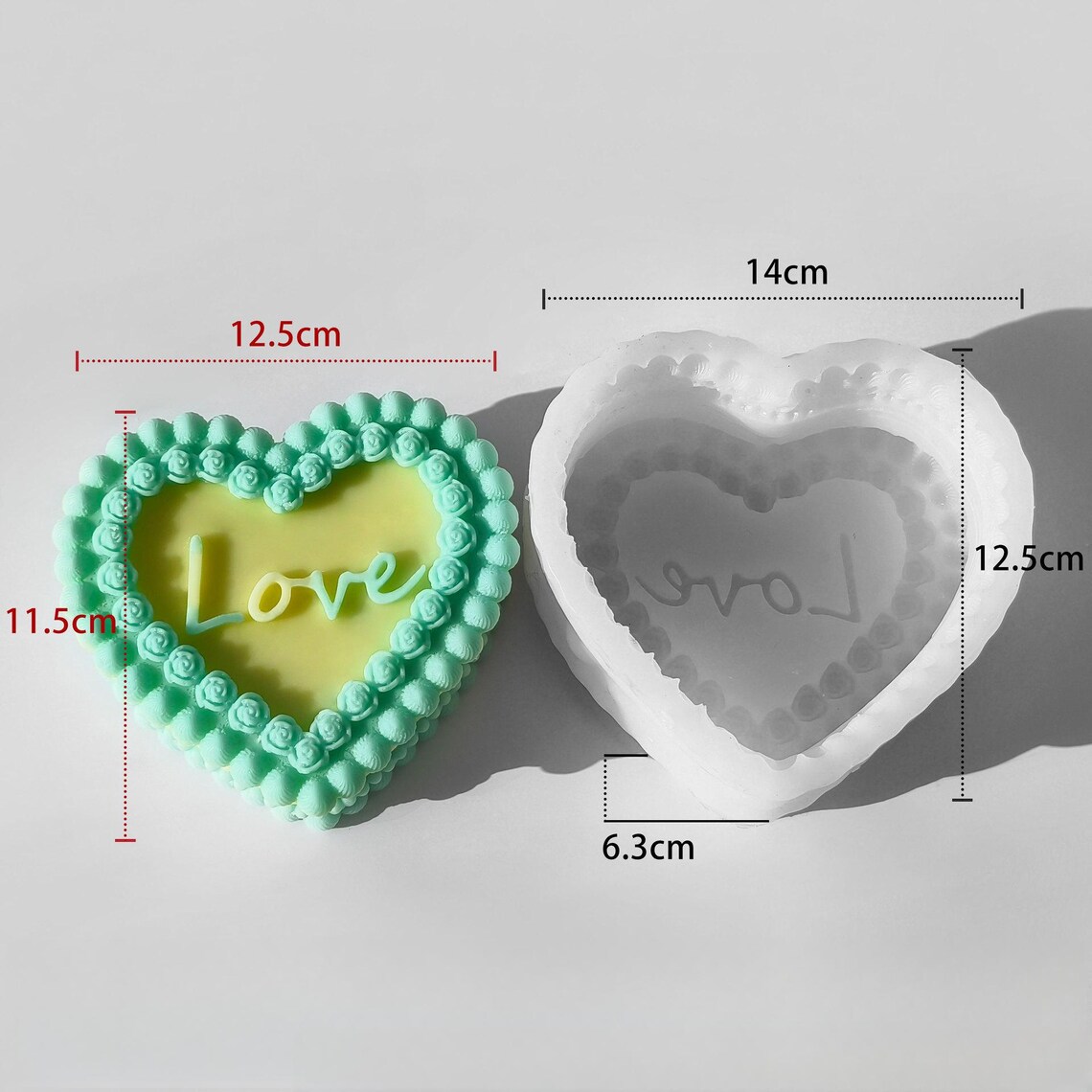 3D Heart Shaped Cake Silicone Mold-love Cake Fondant Mold-heart ...