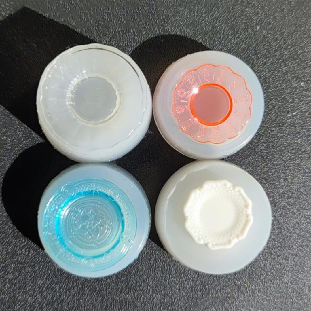 4 Styles Miniature Dish Silicone Mold-cute Dish Resin Mold-flower Dish ...