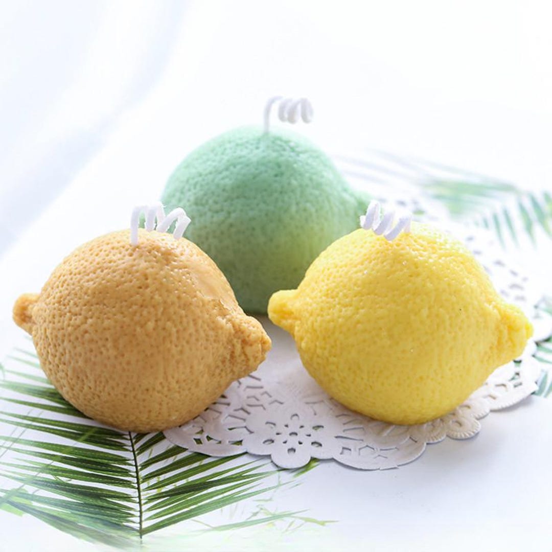 3D Lemon Candle Silicone Mold-fruit Lemon Candle Mold-lemon Shaped Soap ...