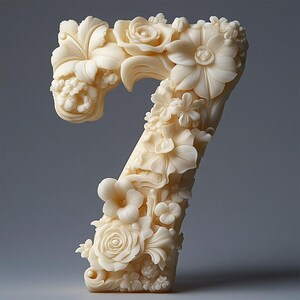 Flower Number Candle Silicone Mold-rose Number Candle Mold-number ...