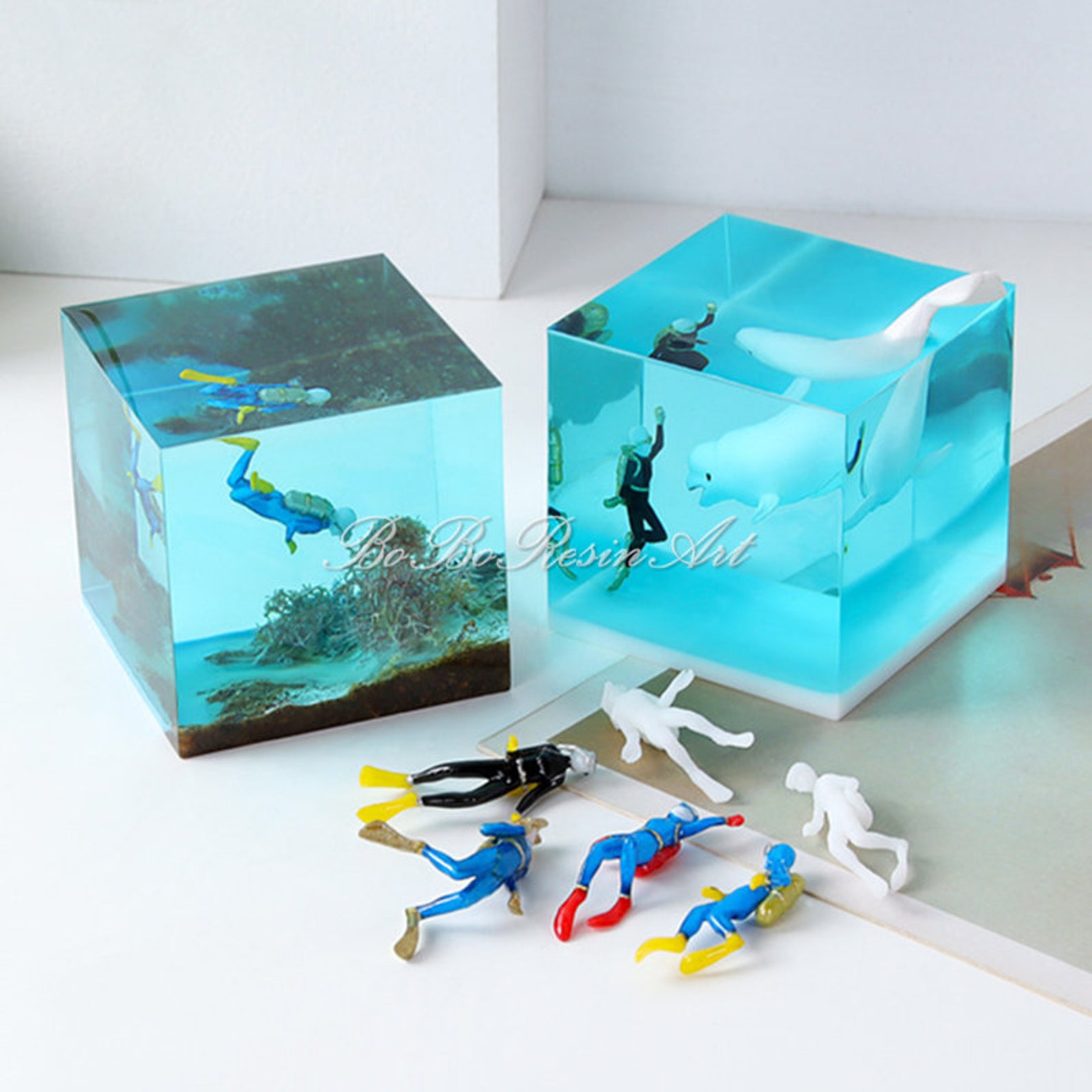 3D Miniature Scuba Diver Resin Filler-craft Resin Filling Model ...