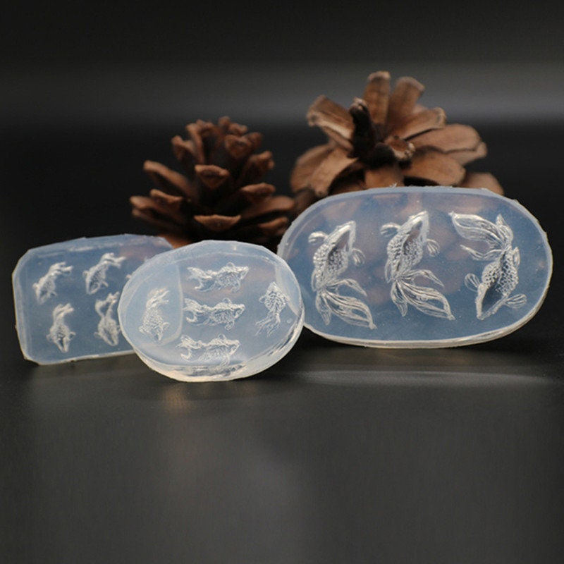 3 Styles Miniature Fish Silicone Mold-cute Goldfish Resin Mold-koi Fish ...