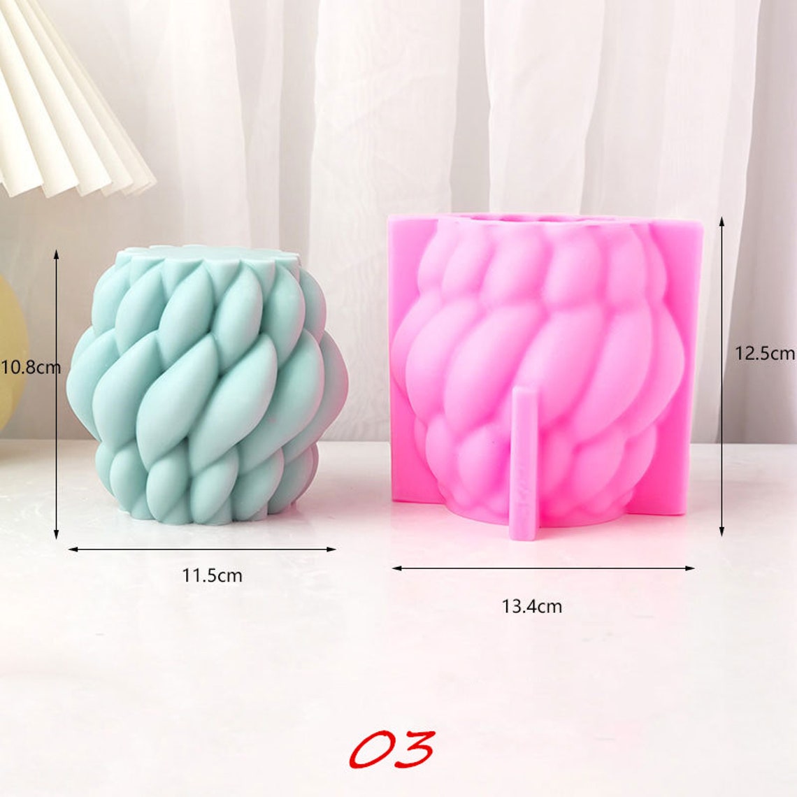 Spiral Cylinder Candle Mold-spiral Swirl Candle Mold-geometric Art ...