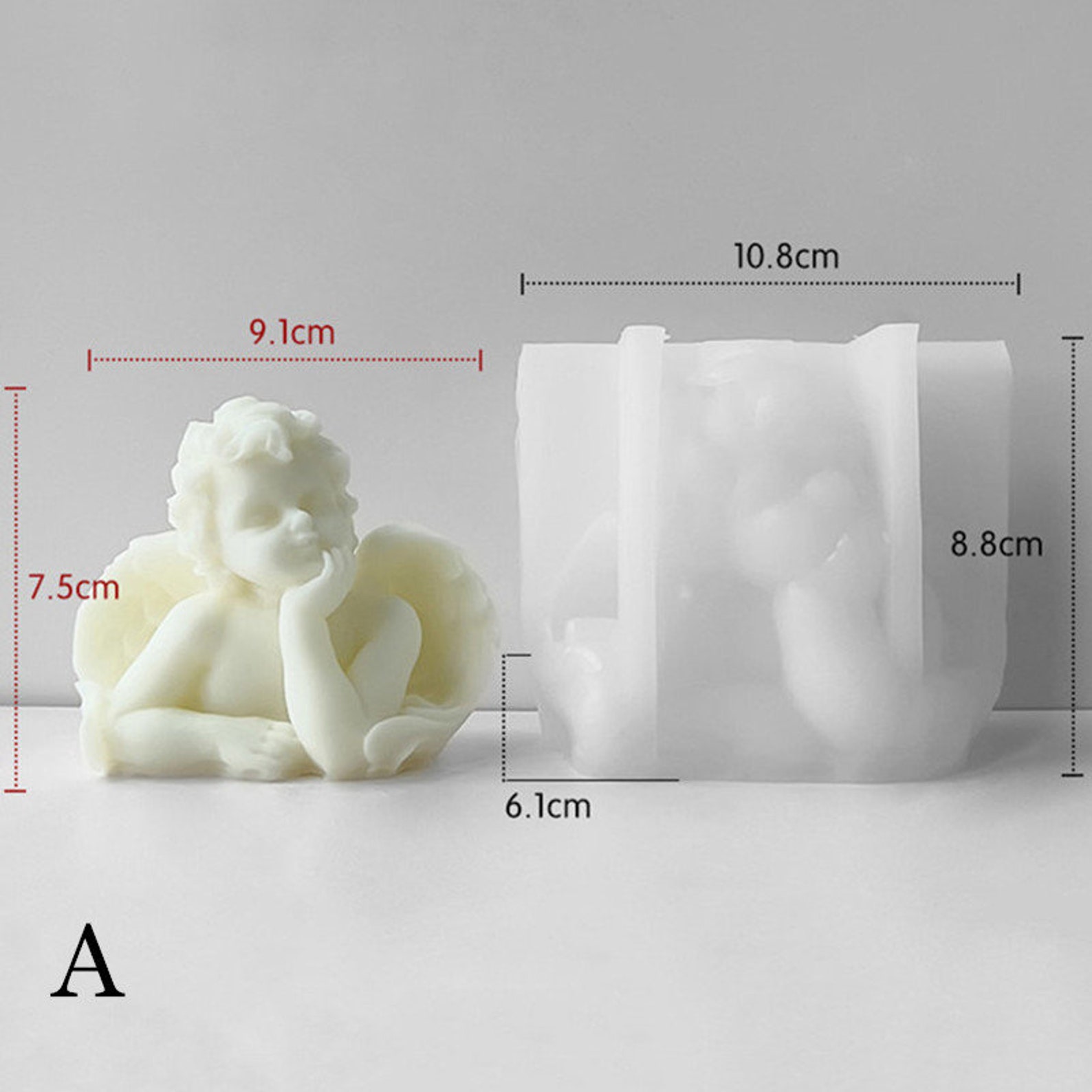 3D Angel Candle Silicone Mold-large Angel Candle Mold-angel Boy Candle ...