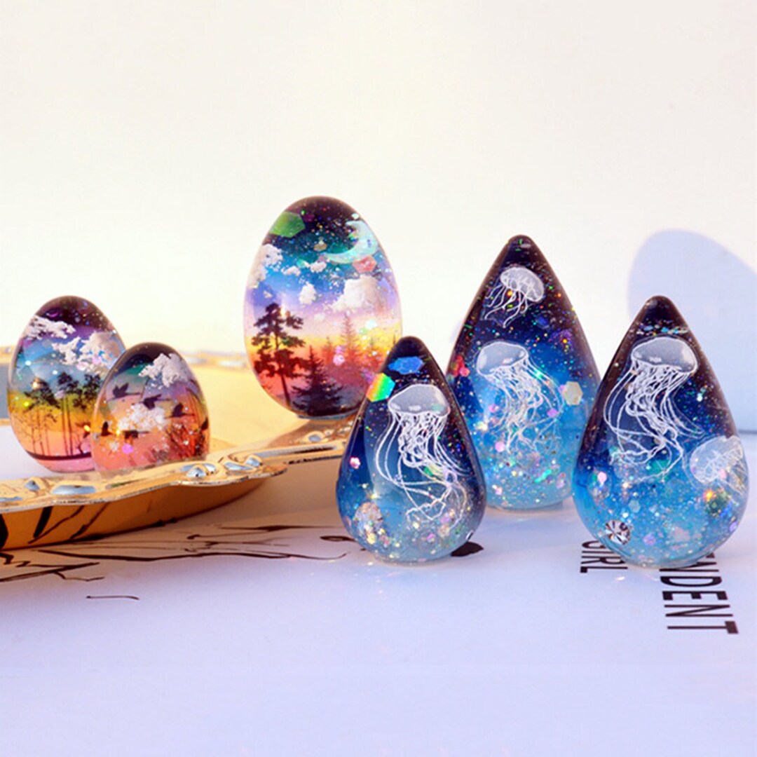 Miniature Gemstone Silicone Mold-egg Shape Gemstone Mold-water Drop Necklace Mold-pendant ...