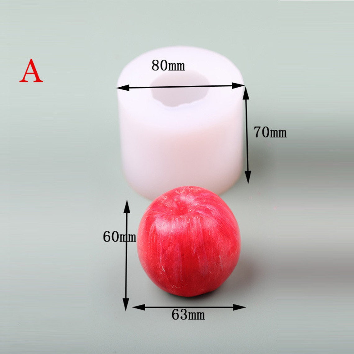 2 Styles Apple Silicone Mold-fruit Apple Candle Mold-christmas Apple ...