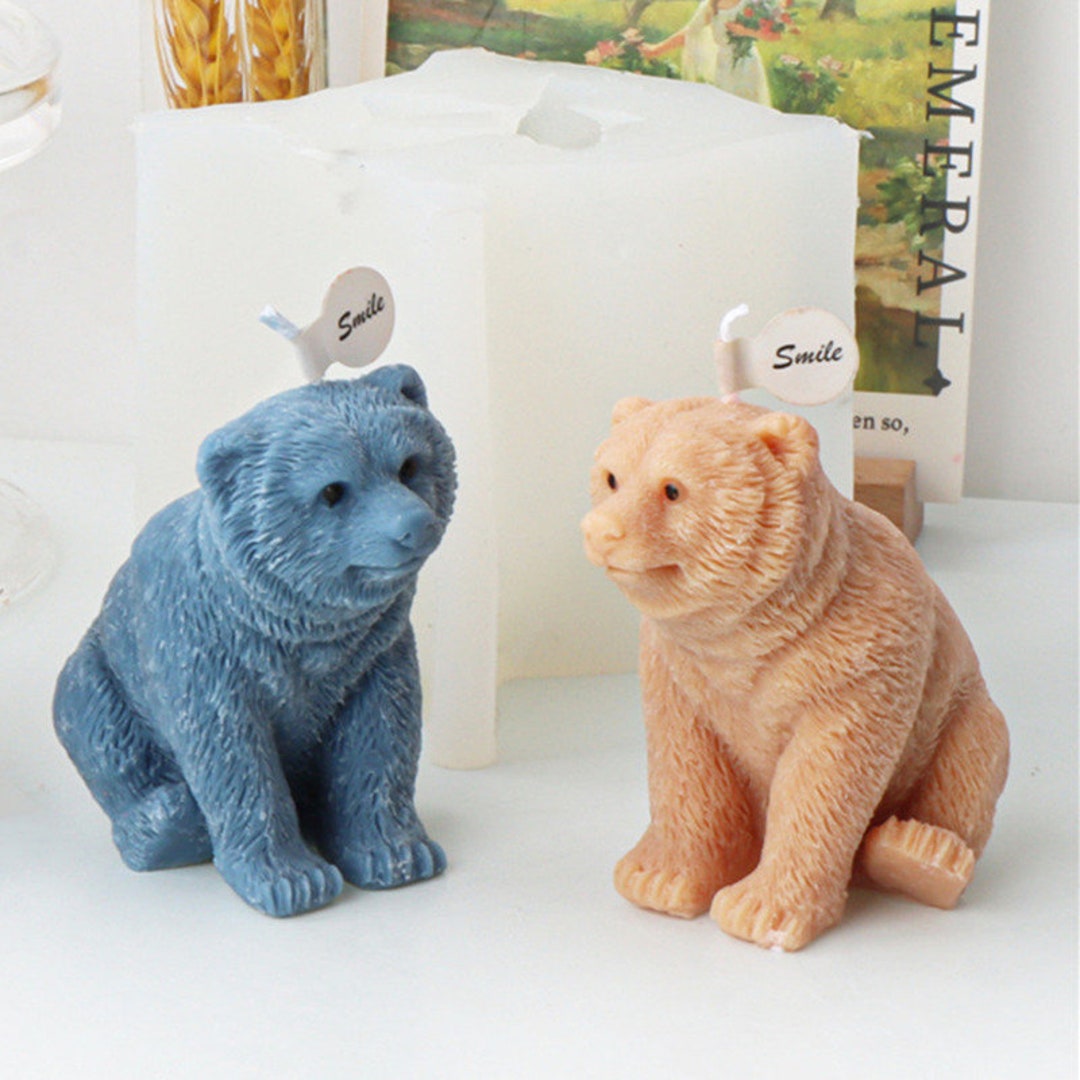 3D Black Bear Silicone Mold-black Bear Candle Mold-animal Bear Candle ...