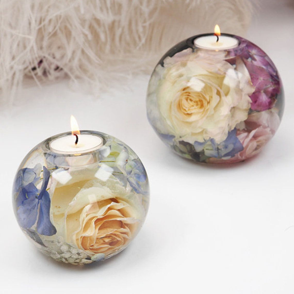 Sphere Candle Holder Resin Mold-round Ball Candlestick Mold-tea Light ...