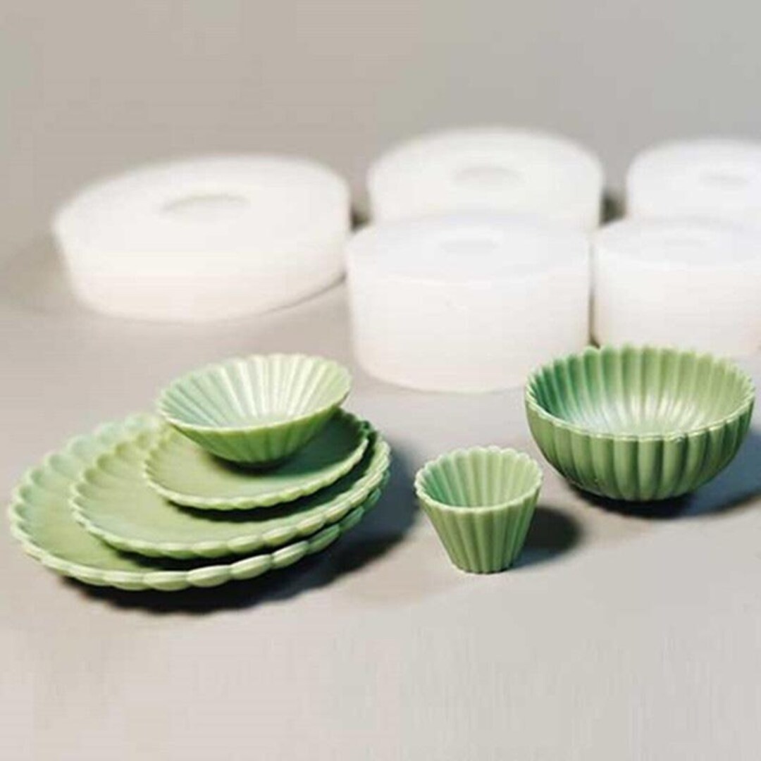 7 Styles Dish Silicone Mold-miniature Bowl Resin Mold-striped Bowl Dish ...