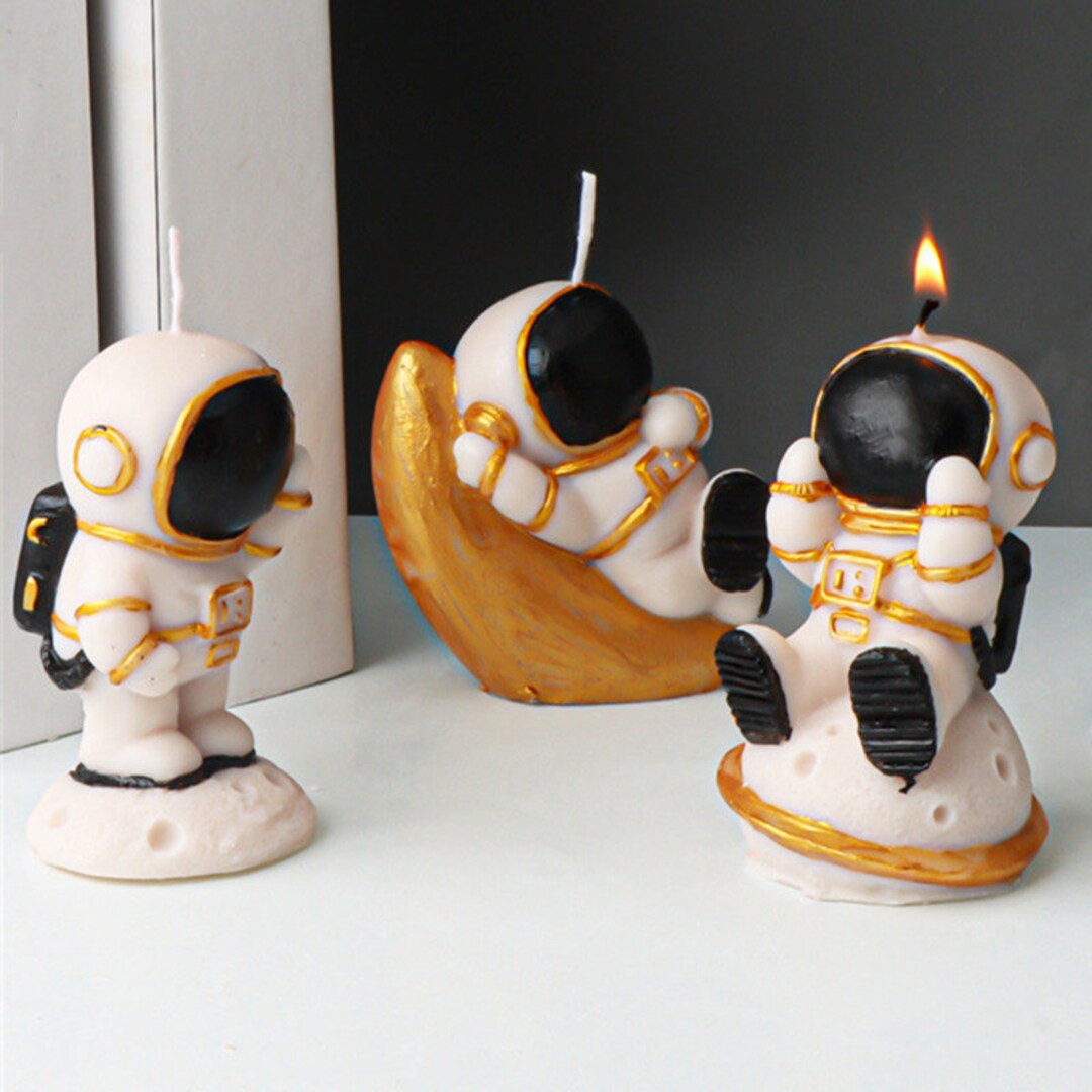 3D Astronaut Silicone Mold-space Astronaut Candle Mold-cute Spaceman ...