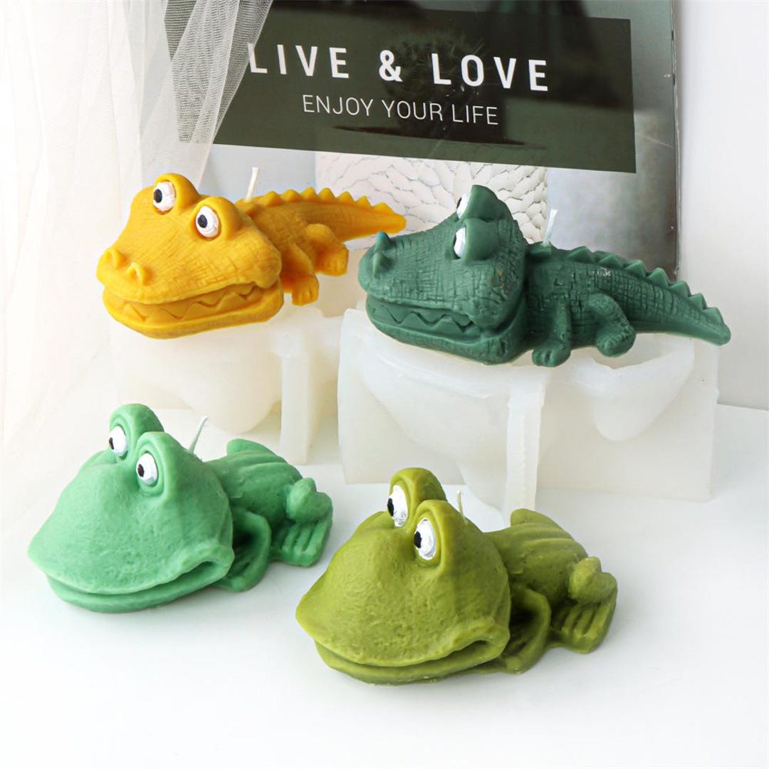 Swimming Alligator Silicone Mold-cute Crocodile Candle Mold-big Head ...