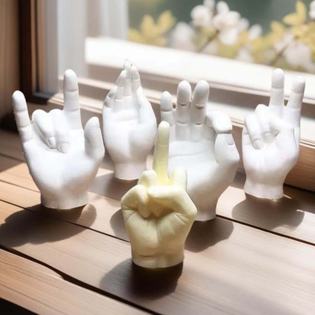 Funny Hand Gesture Silicone Mold-middle Finger Candle Mold-hand Gesture ...