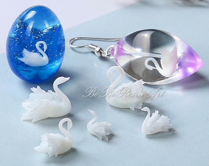 Mini Swan for Resin, 3D Swan Miniature for Resin Jewelry Crafts, Resin ...