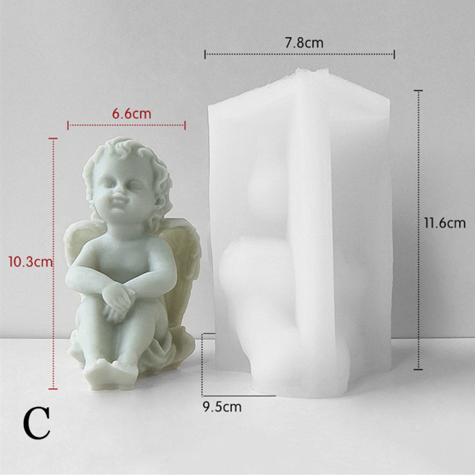 3D Angel Candle Silicone Mold-large Angel Candle Mold-angel Boy Candle ...