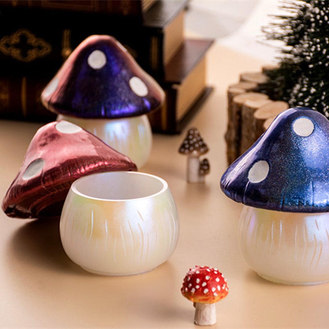 Mushroom Storage Box Mold-cute Mushroom Box Resin - Etsy