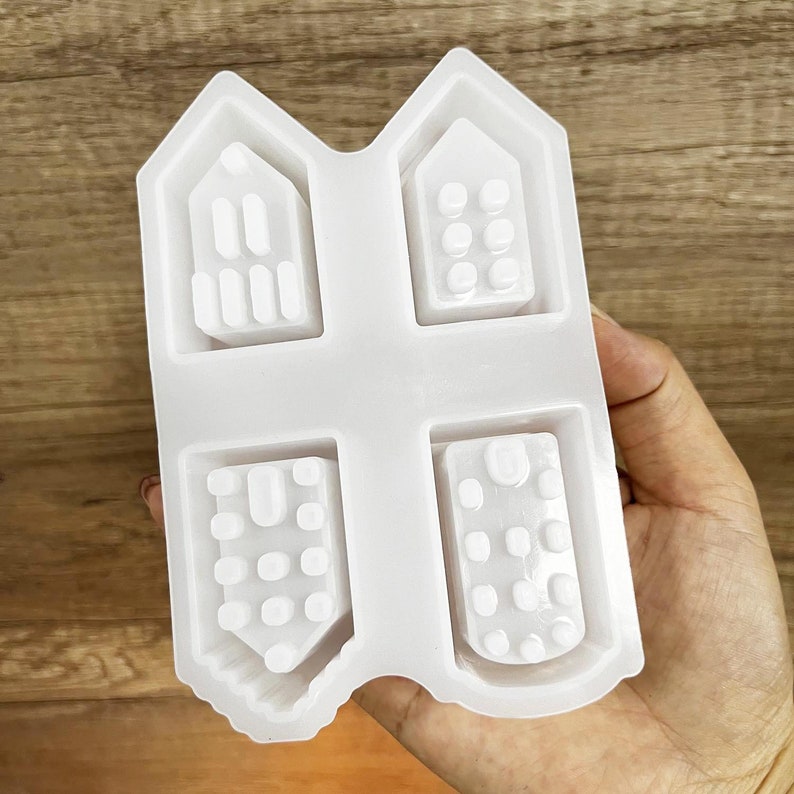 4 Styles Mini House Silicone Mold-cute House Resin Mold-village House ...