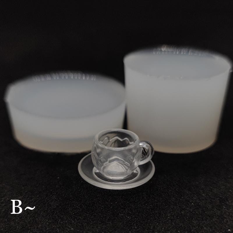 5 Styles Cup Saucer Silicone Mold-miniature Cup Dish Resin Mold ...