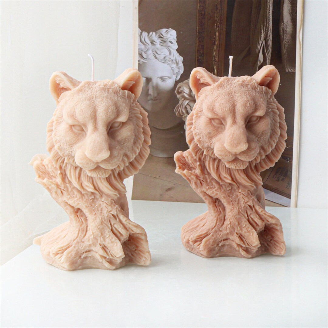 Tiger Head Silicone Mold-tree Stump Tiger Candle Mold-animal Tiger ...