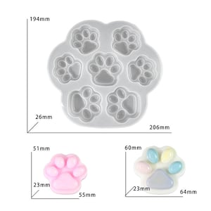 Cat Paw Resin Silicone Mold-cute Cat Paw Keychain Mold-animal Paw Print ...