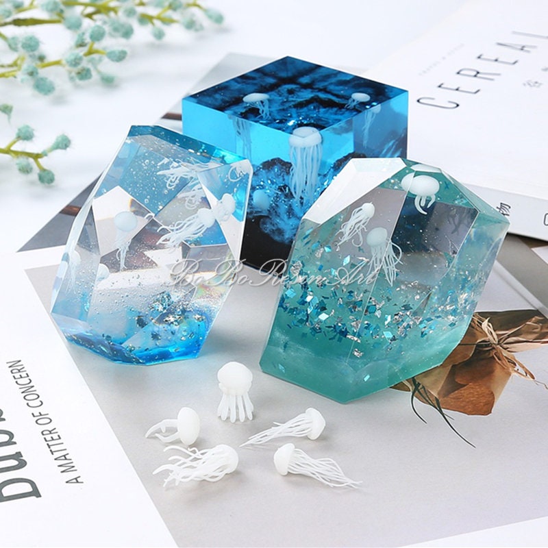 3D Miniature Jellyfish Resin Filler-craft Resin Filling Model-silicone ...