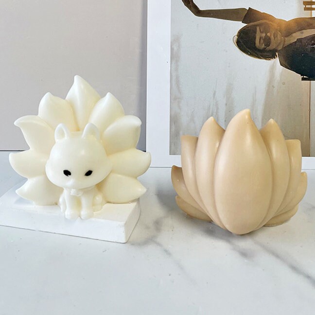 3D Nine-tailed Fox Candle Mold-cartoon Fox Candle Mold-fox Fondant Mold ...