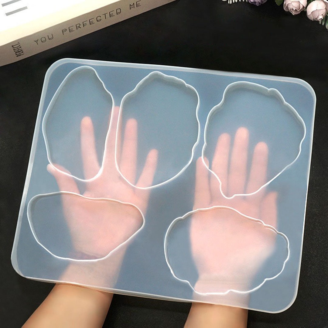 5 Cavity Coaster Silicone Mold-agate Coaster Resin Mold-irregular ...