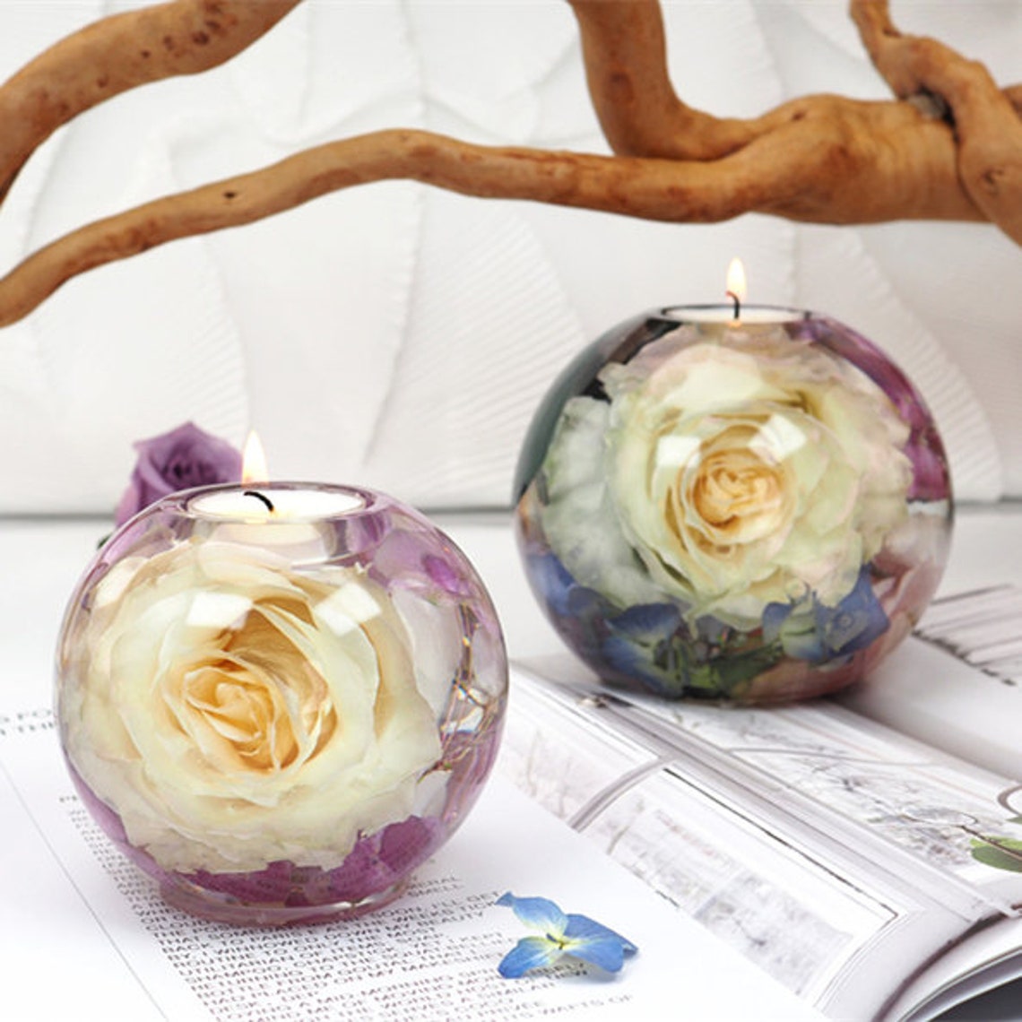 Sphere Candle Holder Resin Mold-round Ball Candlestick Mold-tea Light ...