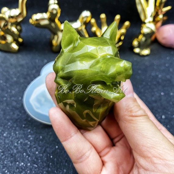 Geometric Wolf Silicone Mold-wolf Head Resin Mold-wolf - Etsy