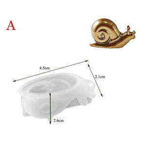 3 Sizes Snail Silicone Mold-cute Snail Resin Mold-animal Snail Keychain ...