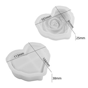 3D Heart Box Silicone Mold-heart Storage Box Mold-rose Candle Jar Mold ...
