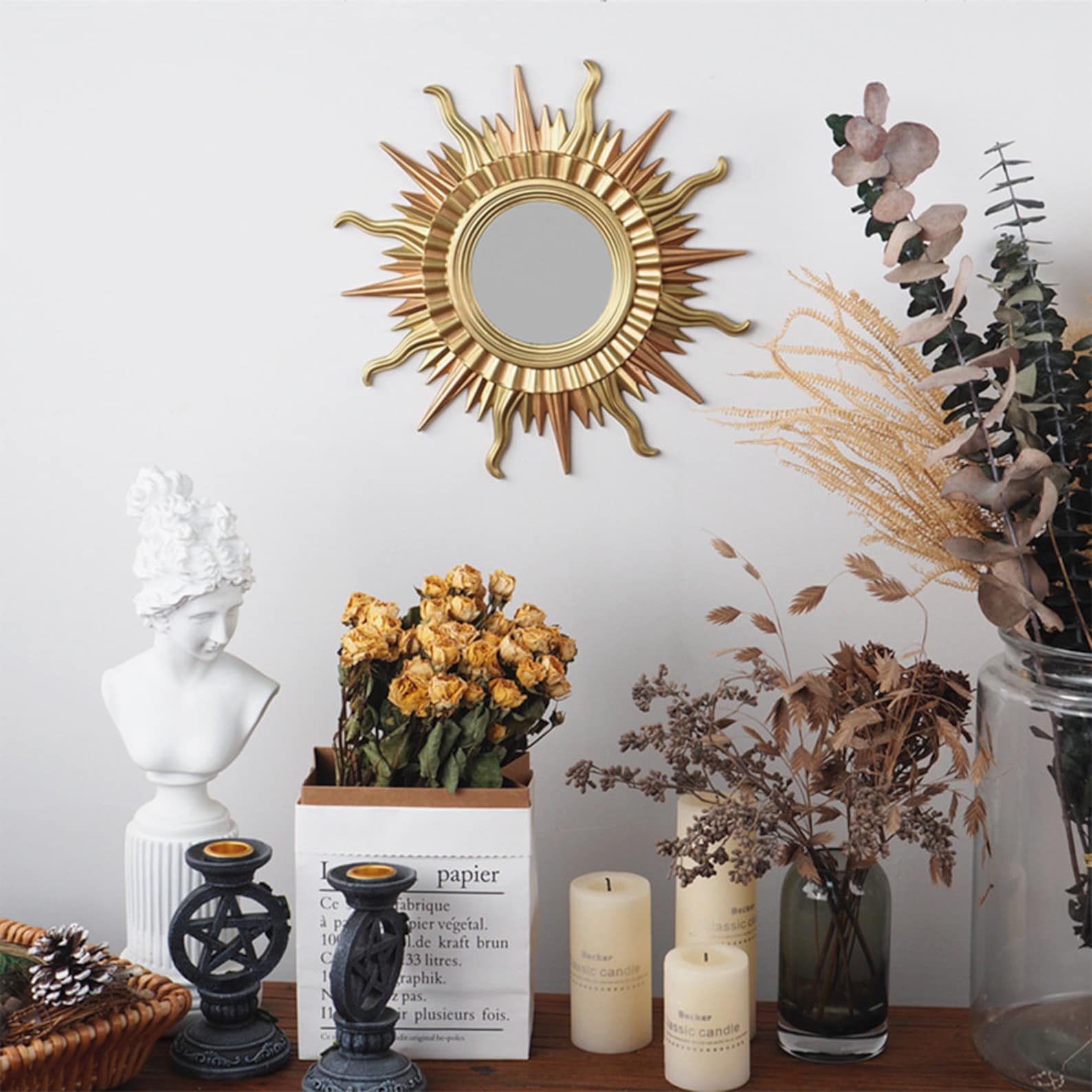 3D Sun Mirror Mold-sunburst Mirror Resin Mold-sun Moon Mirror Mold ...