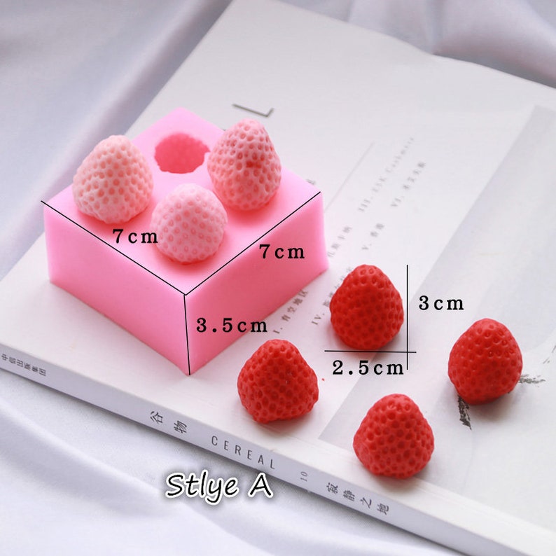 3D Strawberry Silicone Mold-strawberry Candle Mold-strawberry Fondant ...