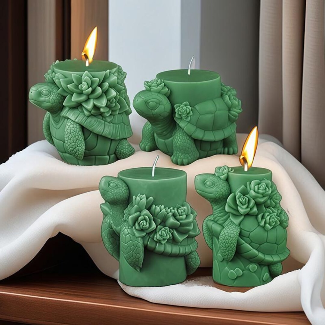 3D Turtle Candle Silicone Mold-succulent Turtle Candle Mold-turtle ...