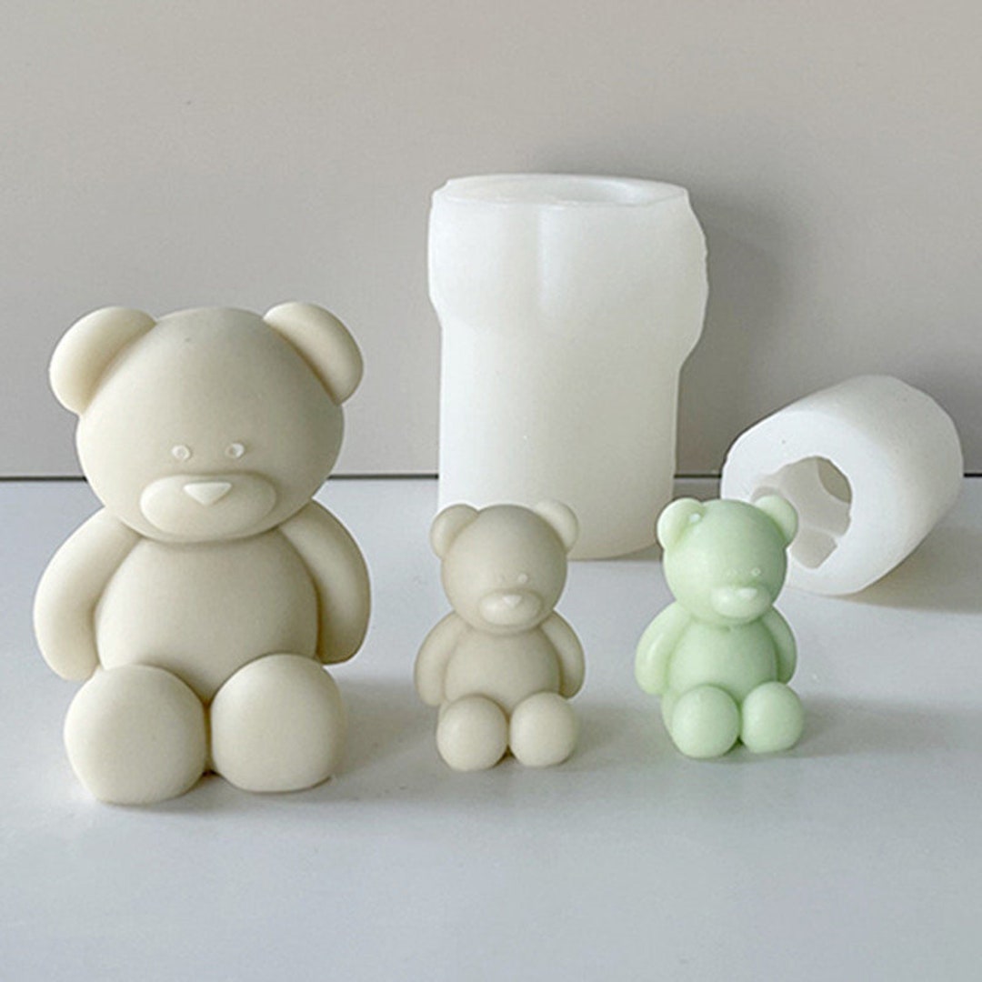 Cartoon Bear Candle Silicone Mold-3d Bear Candle Mold-bear Chocolate ...