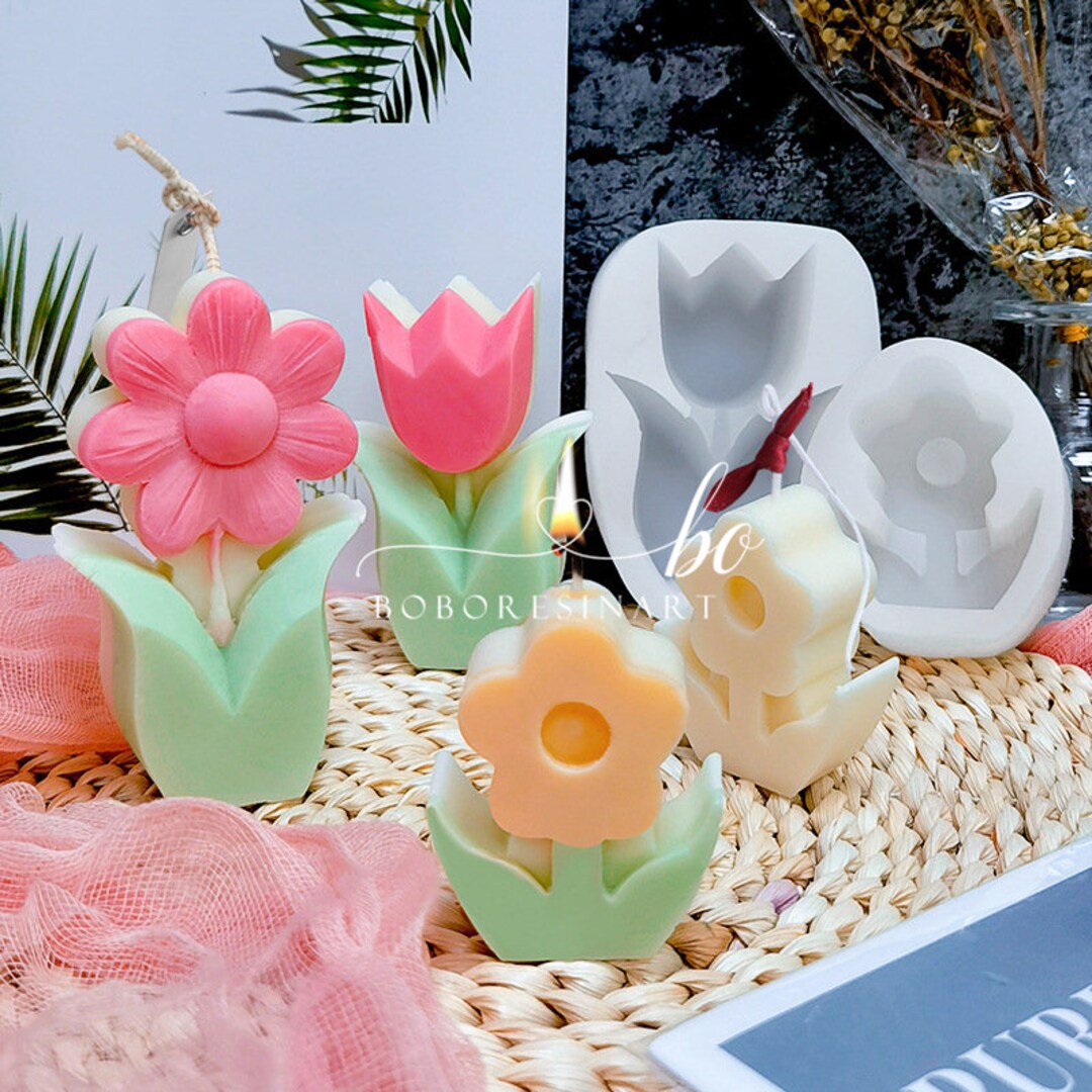 Simple Flower Candle Mold-sunflower Tulip Flower Candle Mold-flowers ...