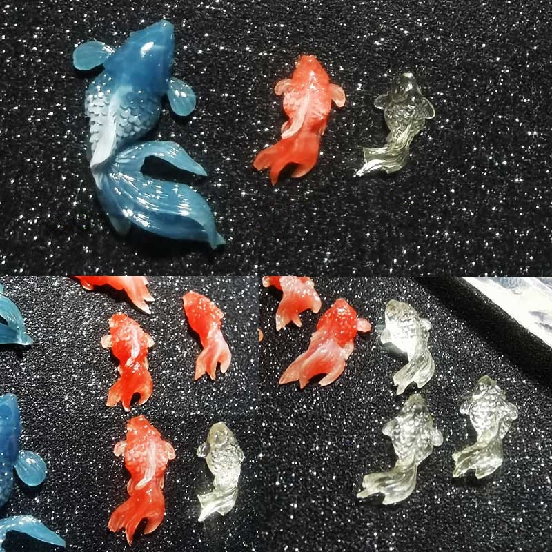 3 Styles Miniature Fish Silicone Mold-cute Goldfish Resin Mold-koi Fish ...
