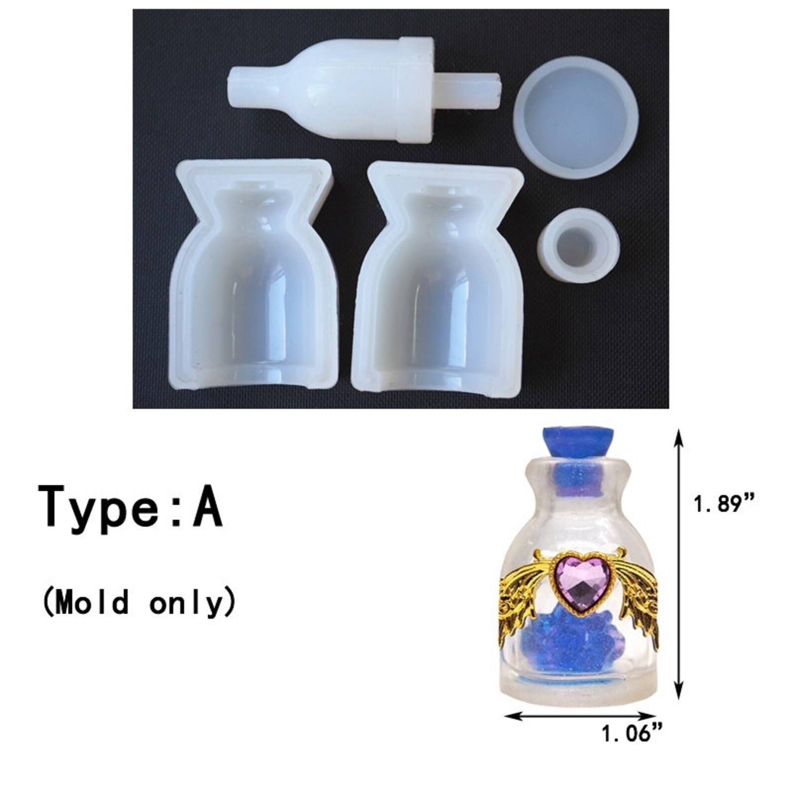 3D Perfume Bottle Silicone Mold-perfume Bottle Resin Mold-potion ...