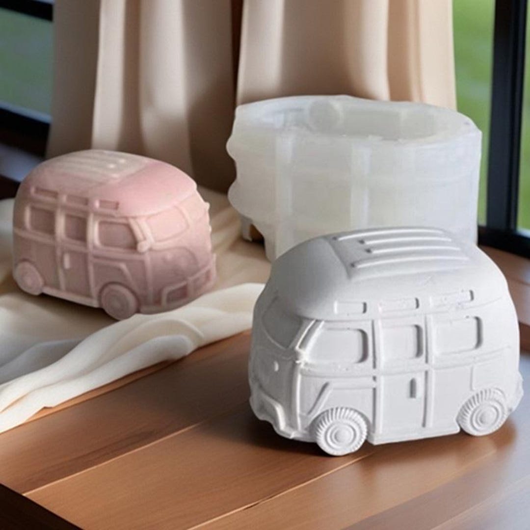 3D Small Bus Silicone Mold-bus Car Candle Mold-van Bus Candle Mold ...