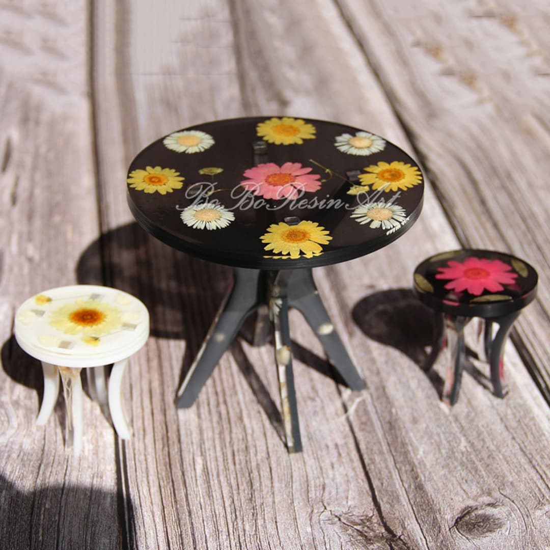 Cute Table and Chair Silicone Mold-miniature Table Chair Resin Mold ...