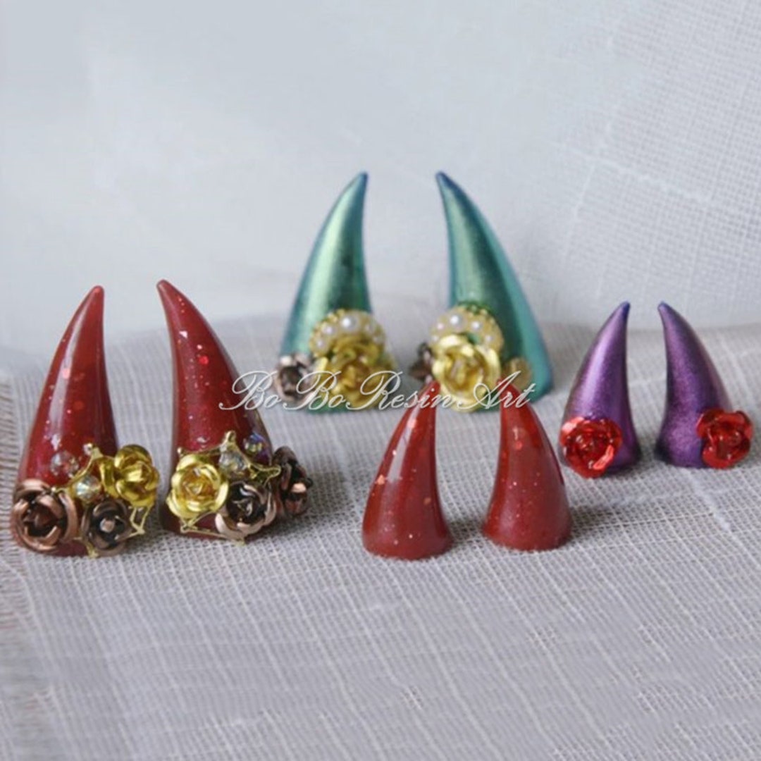 Devil Horn Mold-devil Horn Clips Mold-devil Horn Hair Clips Resin Mold ...