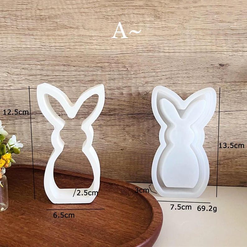 Hollow Rabbit Silicone Mold-rabbit Candle Holder Mold-easter Bunny ...