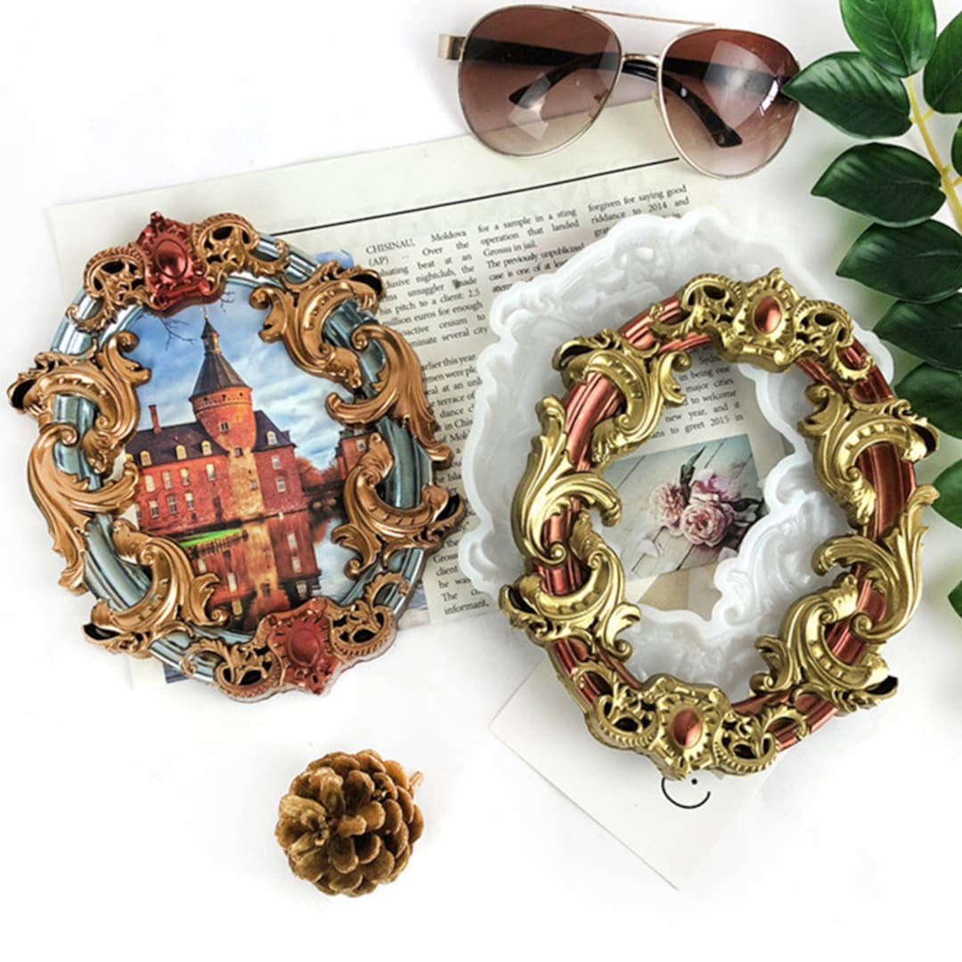 Oval Photo Frame Silicone Mold-nordic Photo Frame Resin Mold-family ...