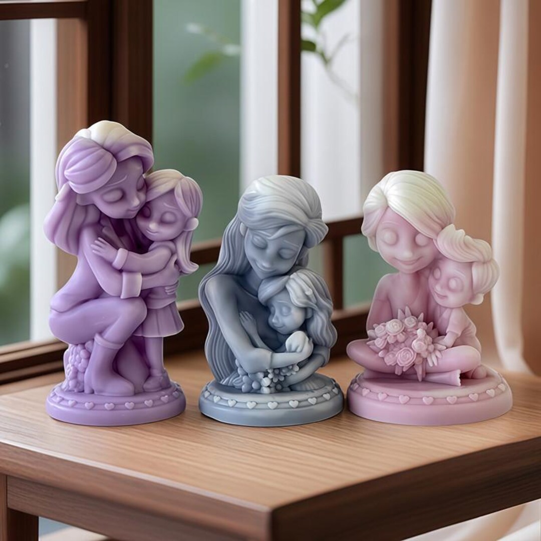 Family Portrait Candle Silicone Mold-mom and Kids Candle Mold-mother's ...